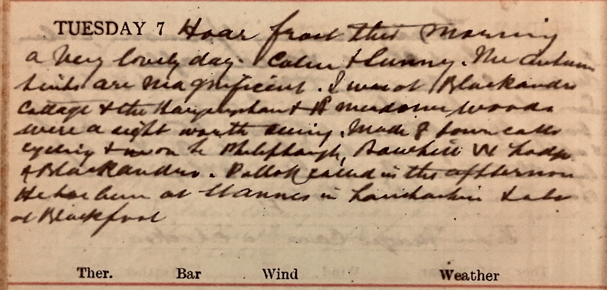 7 October 1919 diary of Dr John Stewart Muir (1845-1938) of Selkirk ...
