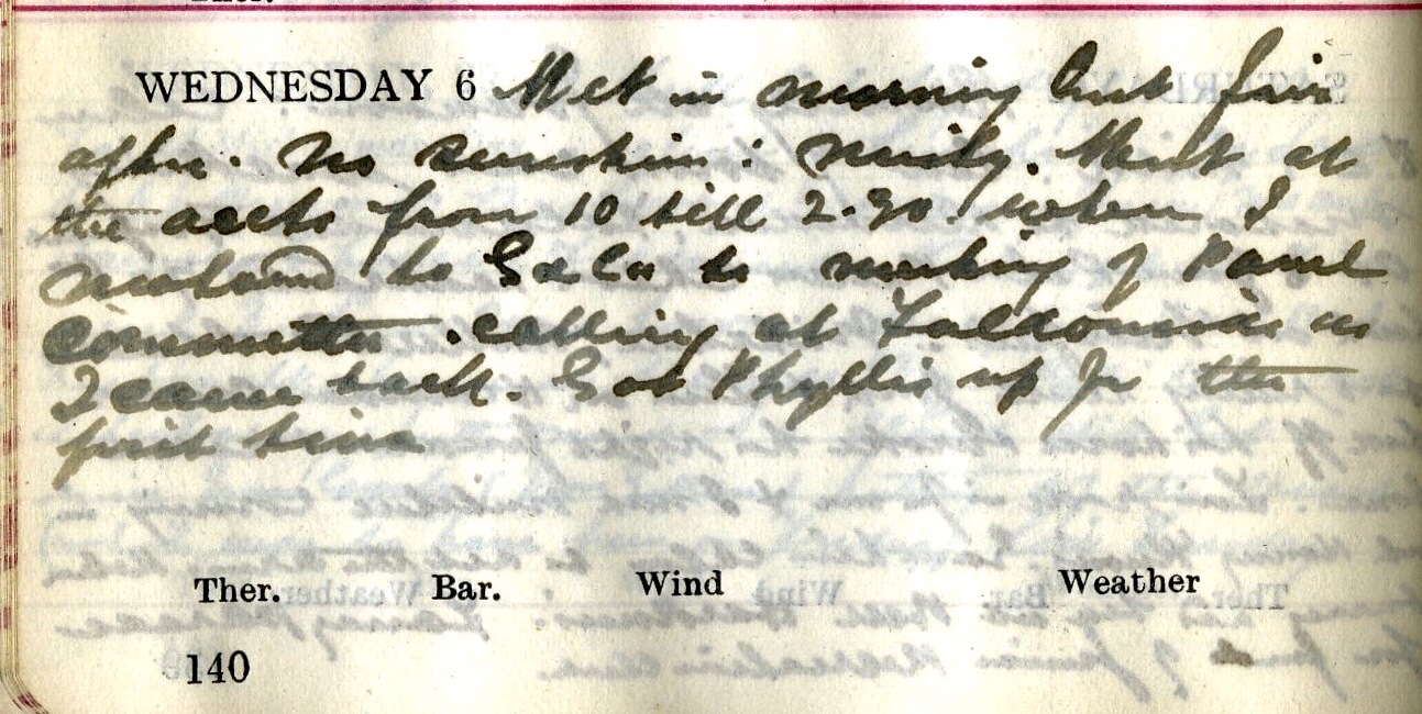 6 October 1920 diary of Dr John Stewart Muir (1845-1938) of Selkirk ...