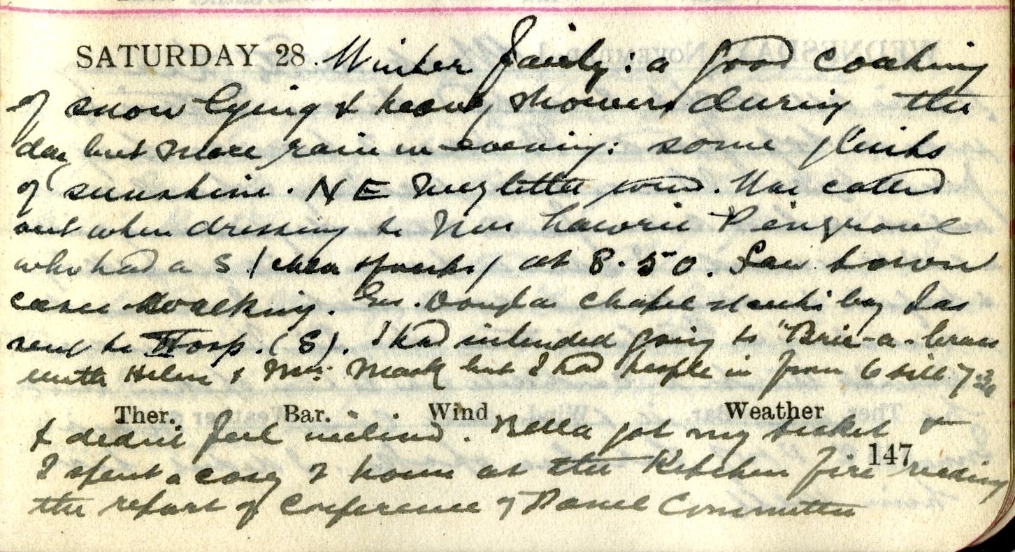 28 October 1922 diary of Dr John Stewart Muir (1845-1938) of Selkirk ...