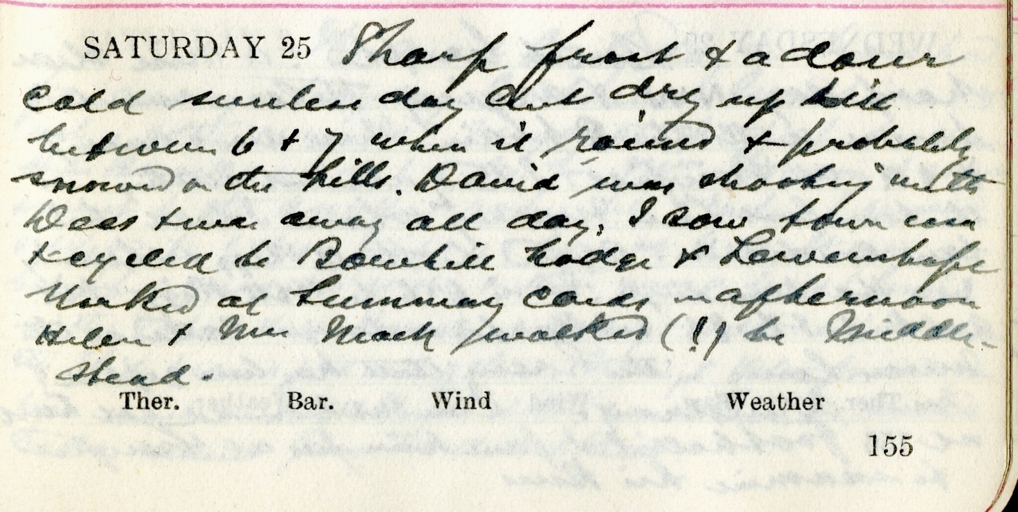 25 November 1922 diary of Dr John Stewart Muir (1845-1938) of Selkirk ...