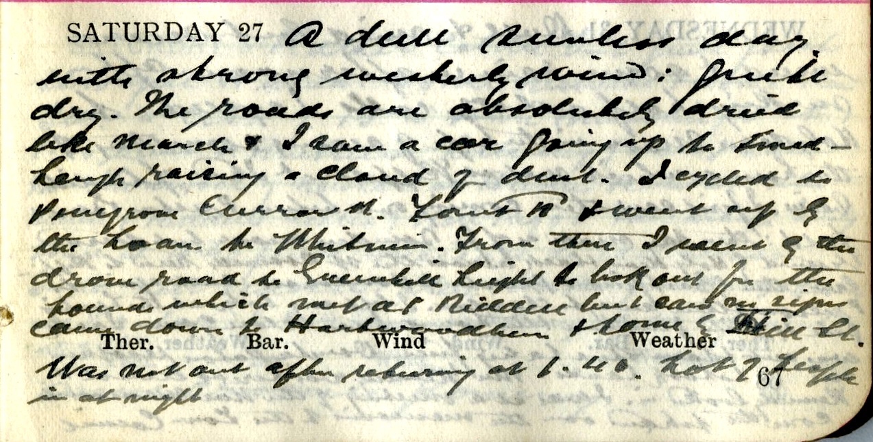 27 January 1923 diary of Dr John Stewart Muir (1845-1938) of Selkirk ...
